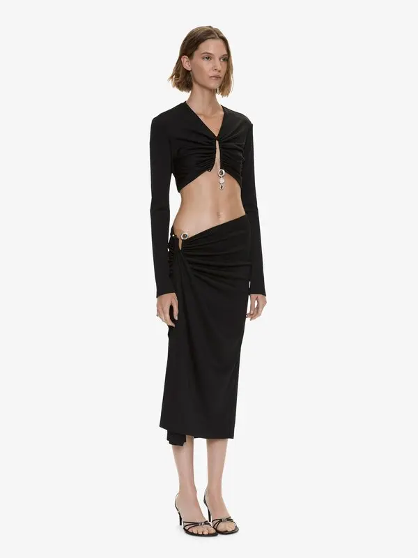 Christopher Esber Droplet Crystal Pendant Long Sleeve Top