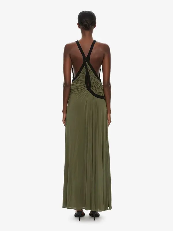 Christopher Esber Suspended Jersey Outline Maxi Dress - Khaki