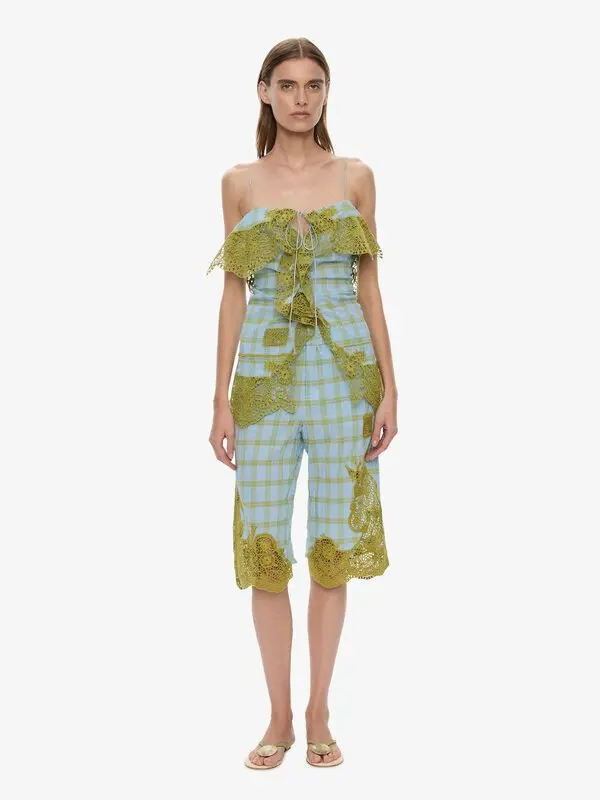 Christopher Esber Maya Embroidered Handkerchief Shorts - Blue