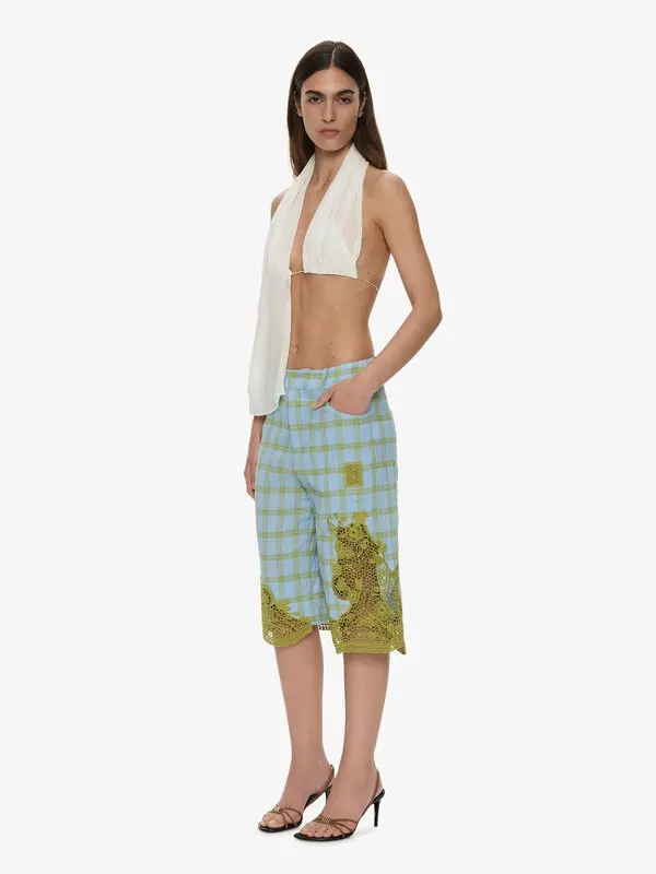 Christopher Esber Maya Embroidered Handkerchief Shorts - Blue