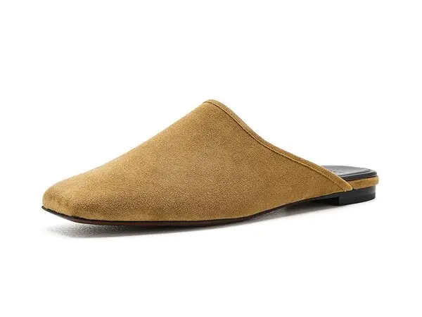 Vince Dakota Dress Flat Shoes Honey Suede - Brown