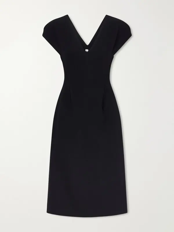 JIL SANDER Wool Midi Dress - Black
