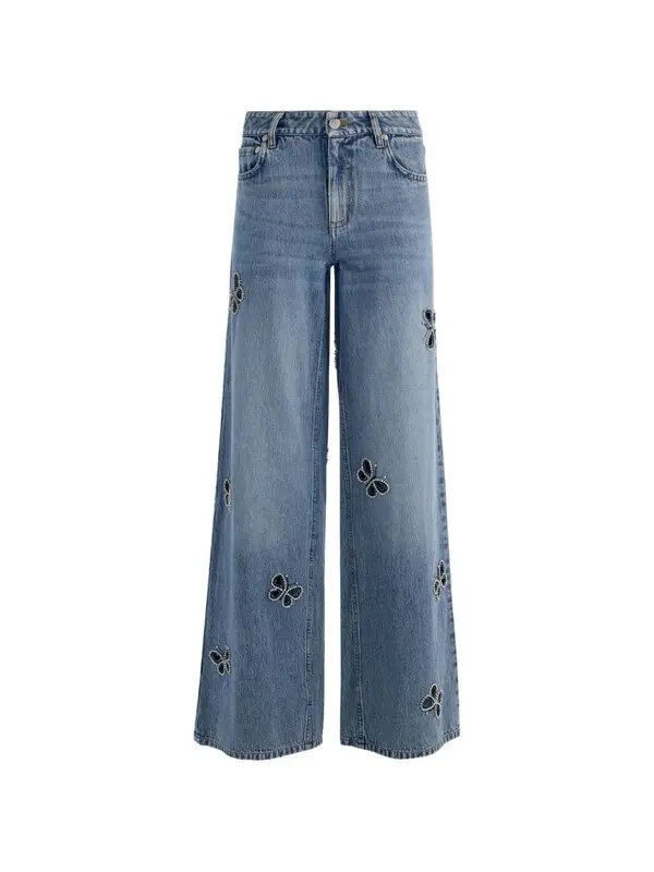 Alice + Olivia Cutout Denim Jeans - Blue