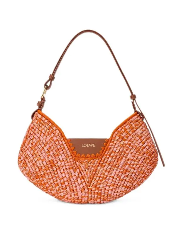 Loewe Swing Medium Raffia Shoulder Bag - Orange
