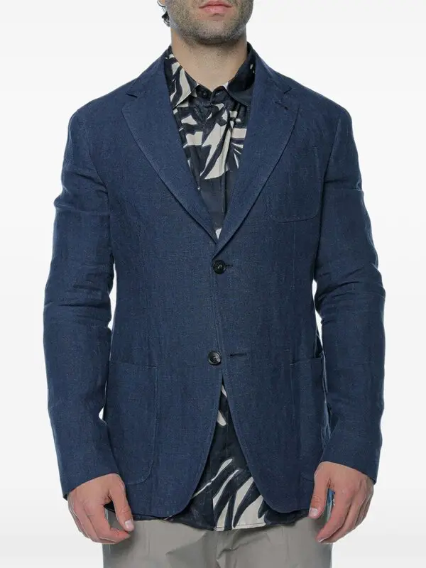 Emporio Armani Line Single-breasted Jacket - Blue