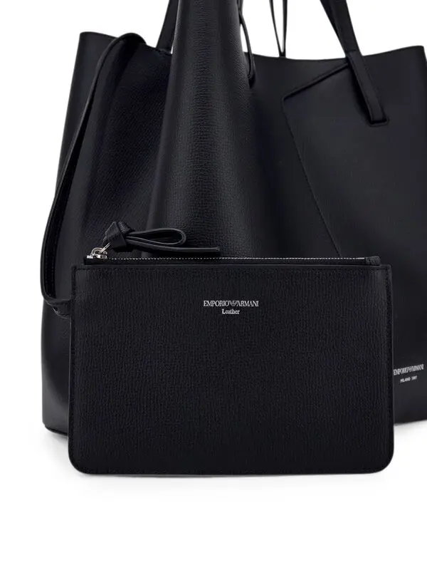 Emporio Armani Medium Leather Tote Bag