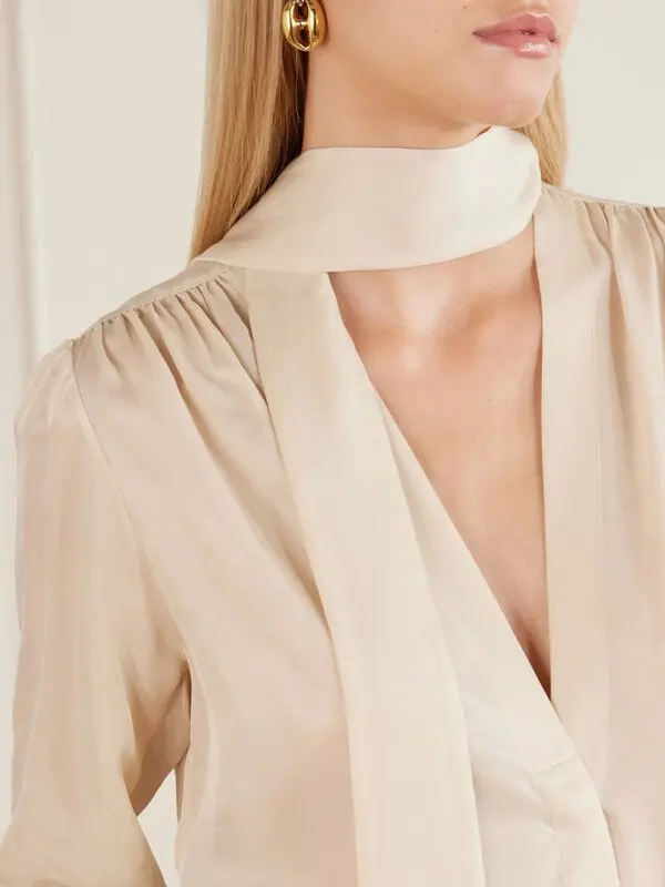 Maria Mcmanus Scarf-detailed Satin Blouse