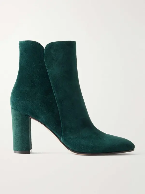 GIANVITO ROSSI 85 Suede Ankle Boots - Emerald