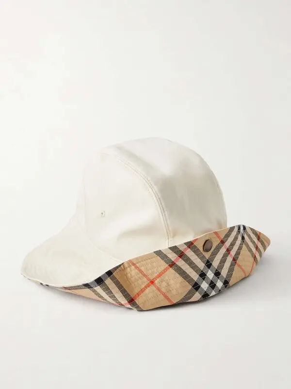 Burberry Checked Cotton-gabardine Sunhat - Ivory