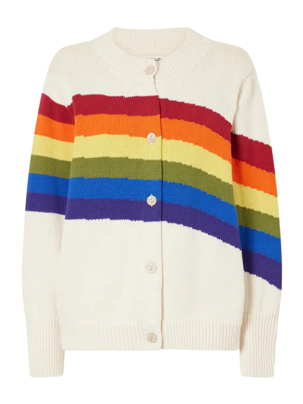 Alix Of Bohemia Sammi Prism" Intarsia Knit Organic Cotton Cardigan - Multi