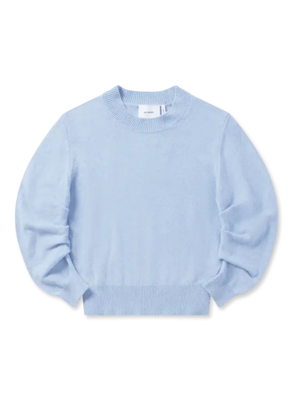 Axel Arigato Rina Gathered Merino Wool Blend Sweater - Light Blue