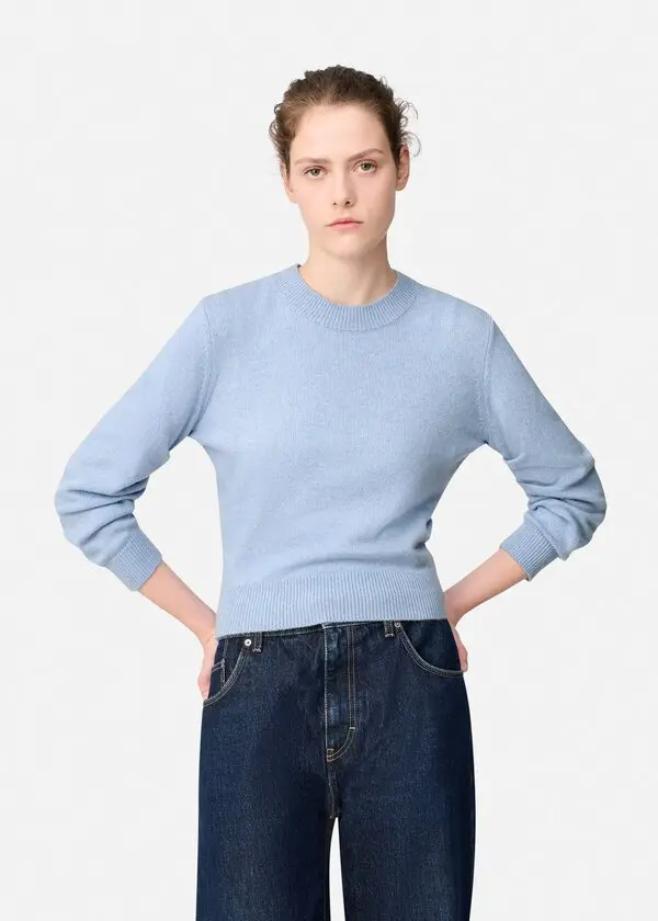 Axel Arigato Rina Gathered Merino Wool Blend Sweater - Light Blue
