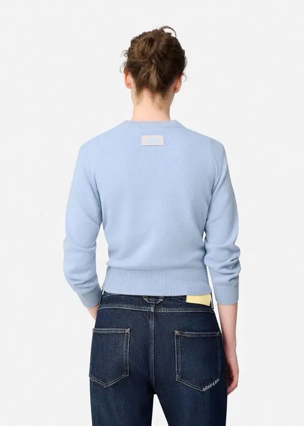 Axel Arigato Rina Gathered Merino Wool Blend Sweater - Light Blue