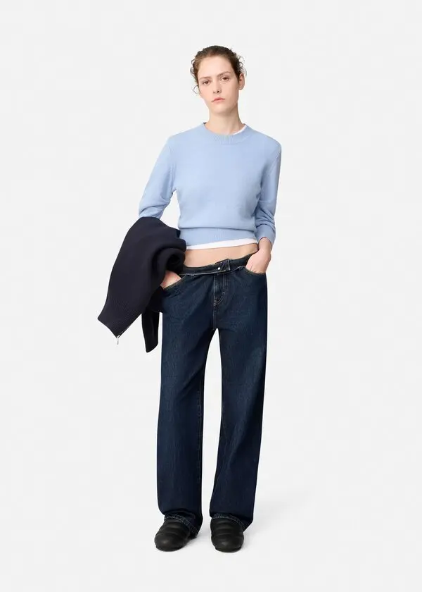 Axel Arigato Rina Gathered Merino Wool Blend Sweater - Light Blue