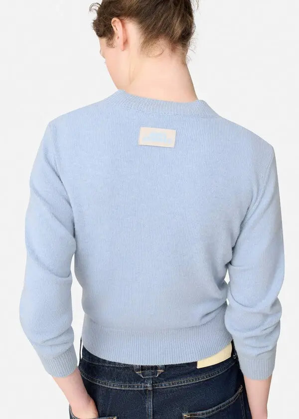 Axel Arigato Rina Gathered Merino Wool Blend Sweater - Light Blue