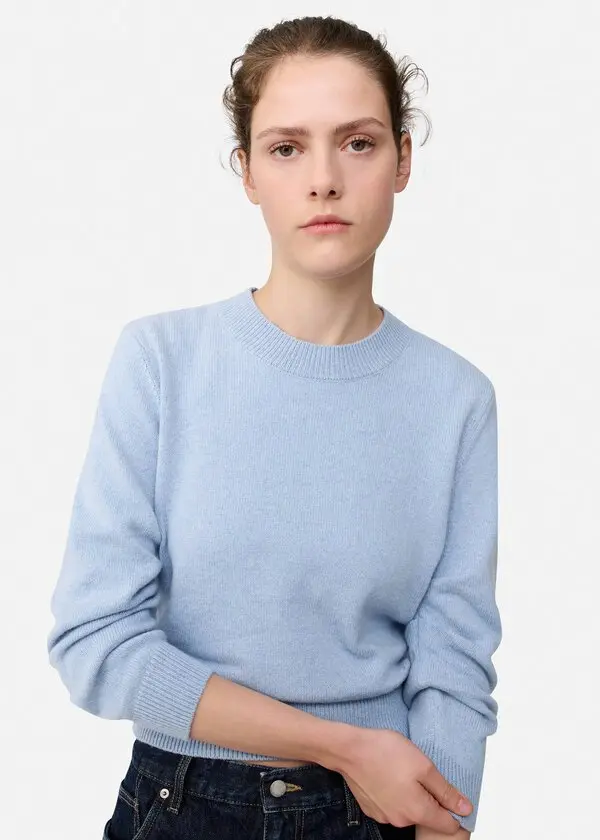 Axel Arigato Rina Gathered Merino Wool Blend Sweater - Light Blue