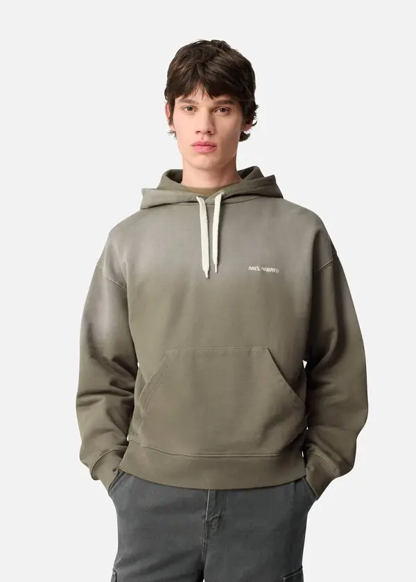 Axel Arigato Ethos Oversized Organic Cotton Hoodie With Chainstitch Embroidery And Drawcords