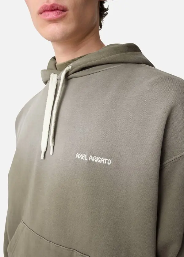 Axel Arigato Ethos Oversized Organic Cotton Hoodie With Chainstitch Embroidery And Drawcords