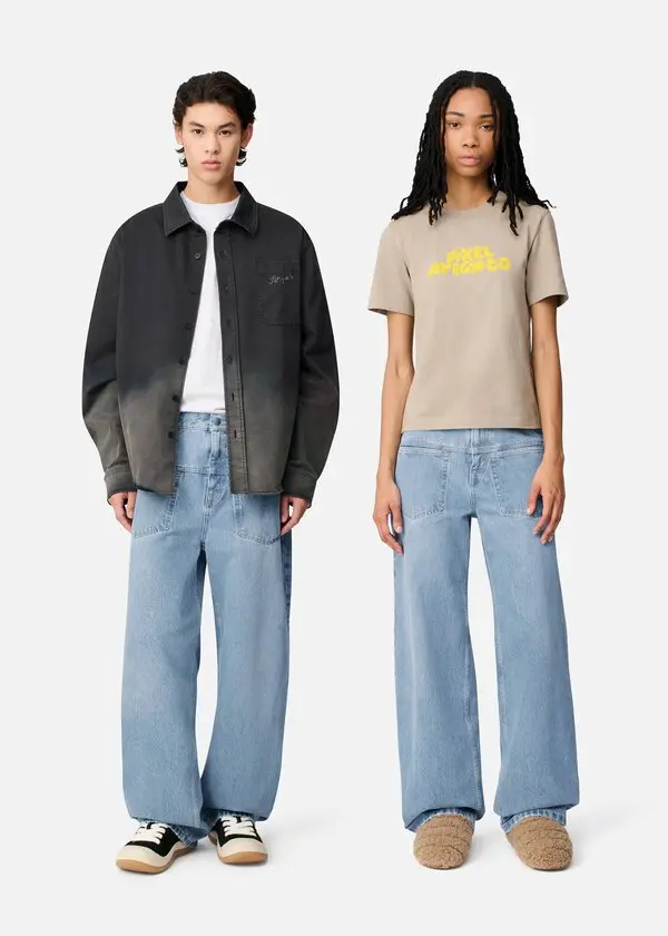 Axel Arigato Invert Relaxed Jeans In Light Wash Denim