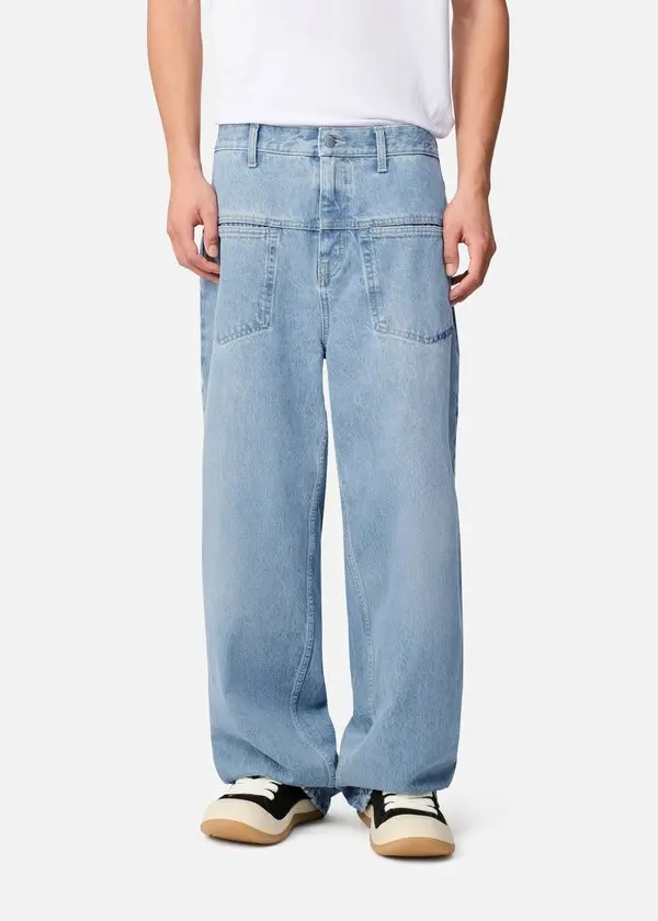 Axel Arigato Invert Relaxed Jeans In Light Wash Denim