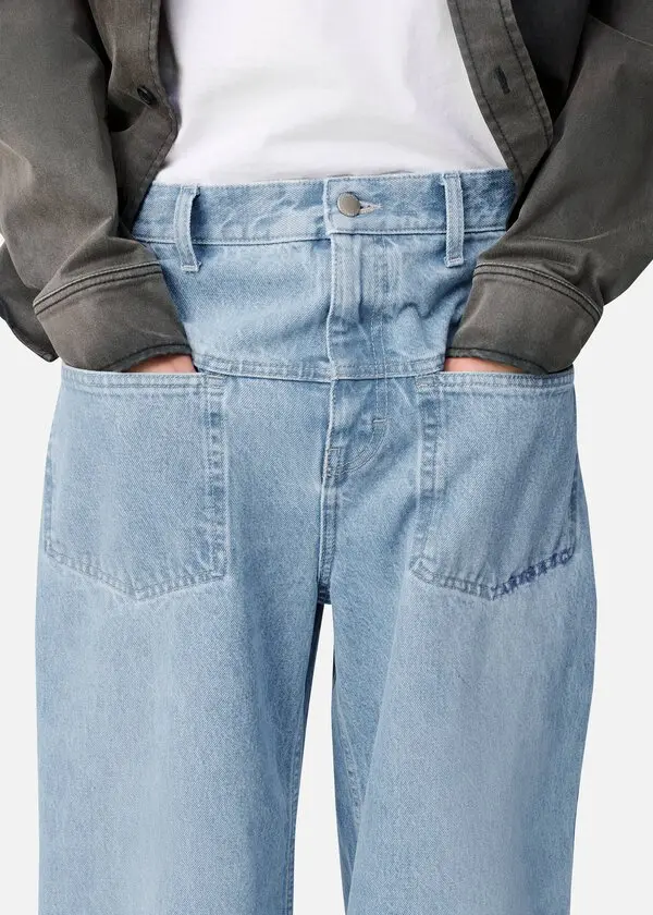 Axel Arigato Invert Relaxed Jeans In Light Wash Denim