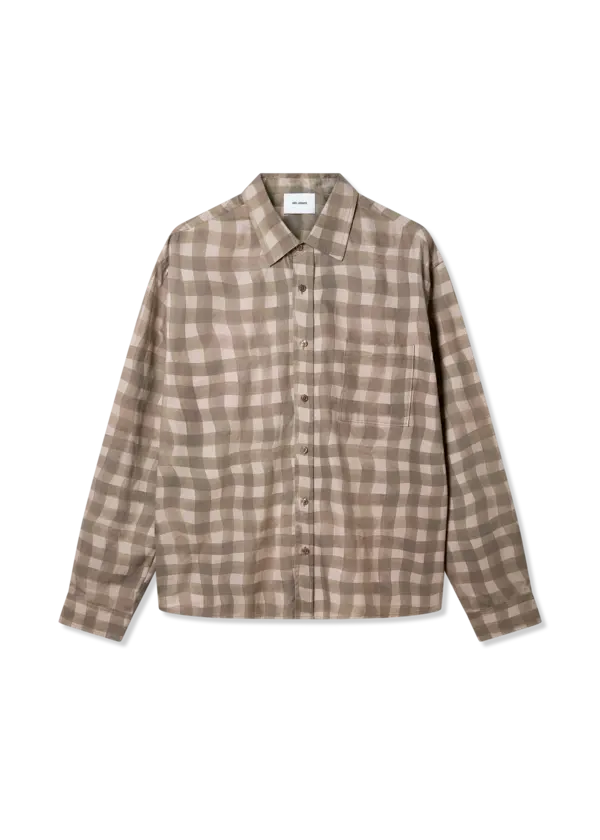 Axel Arigato Distort Gingham Shirt - Brown