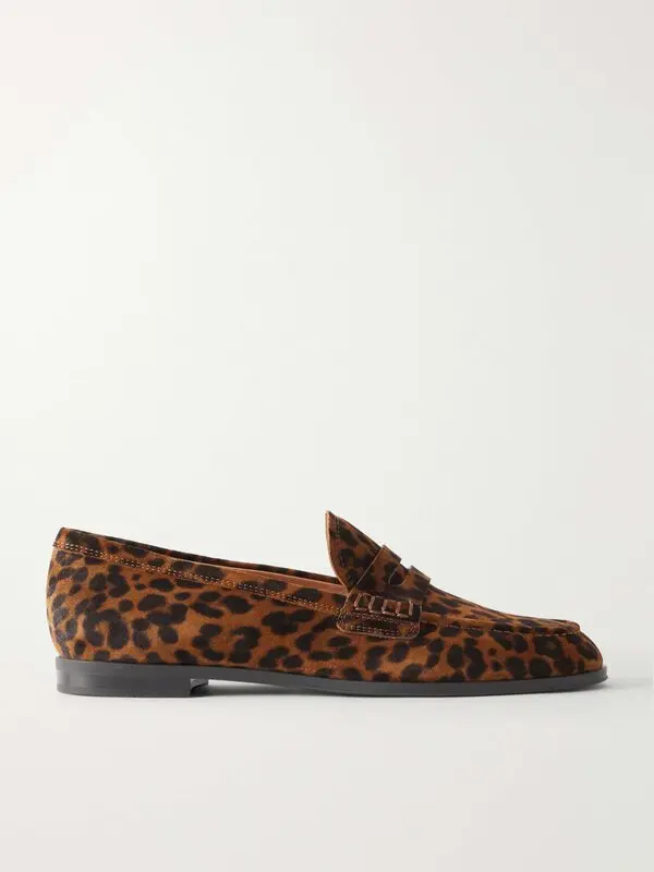 GIANVITO ROSSI George Nuit Leopard-print Suede Loafers - Leopard Print