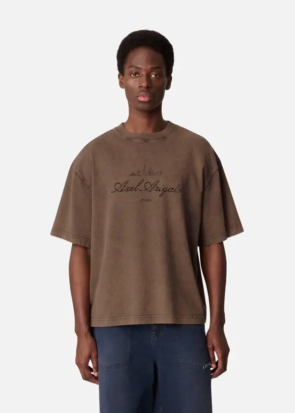 Axel Arigato Paris Washed Sky T-shirt - Coffee Brown