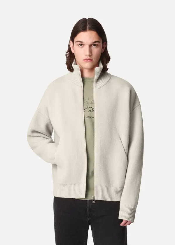 Axel Arigato Core Zip-up Sweater - Light Beige