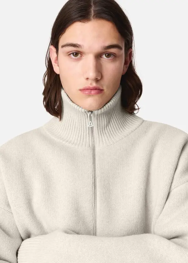 Axel Arigato Core Zip-up Sweater - Light Beige