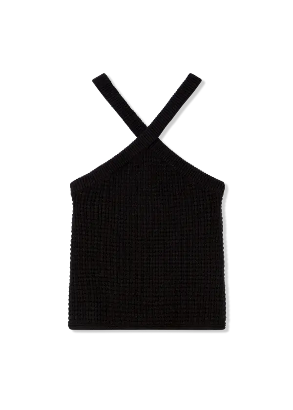 Axel Arigato Halter Crochet Tank - Black