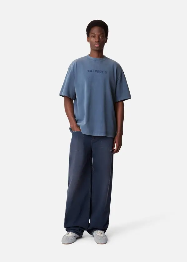 Axel Arigato Distort Washed T-shirt - Mid Blue