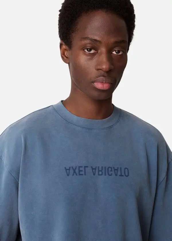 Axel Arigato Distort Washed T-shirt - Mid Blue