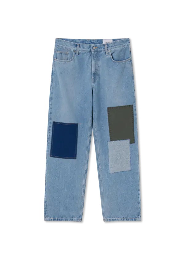 Axel Arigato Zine Embroidered Patch Jeans - Light Blue