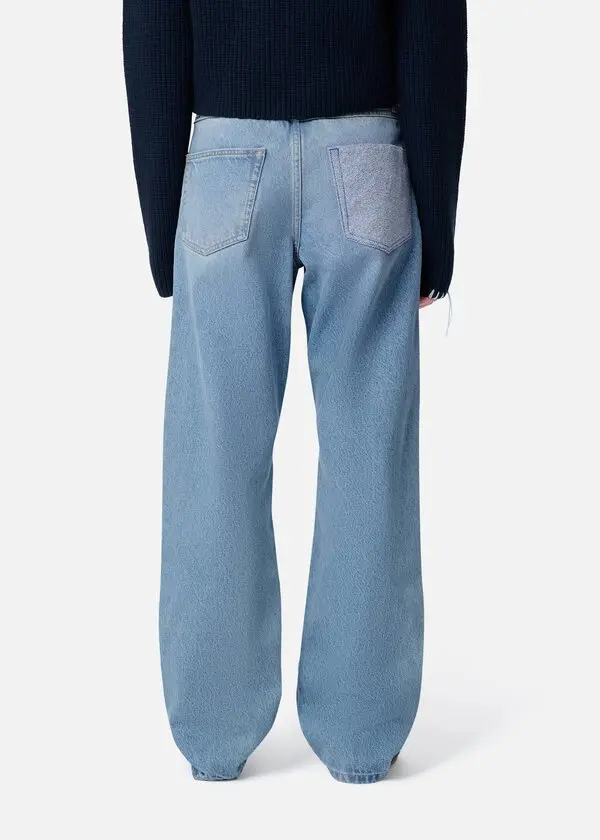 Axel Arigato Zine Embroidered Patch Jeans - Light Blue