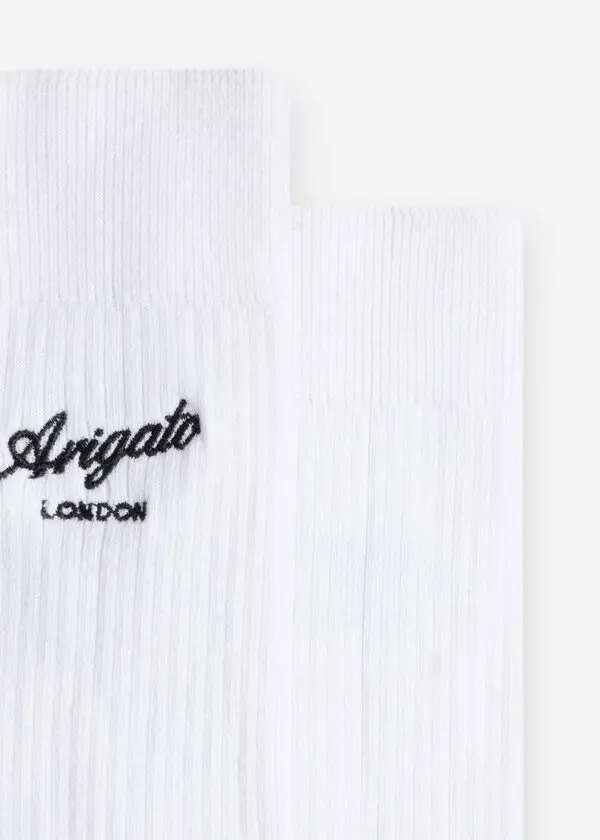 Axel Arigato Ribbed Cotton-blend Tube Socks With Embroidered Logo