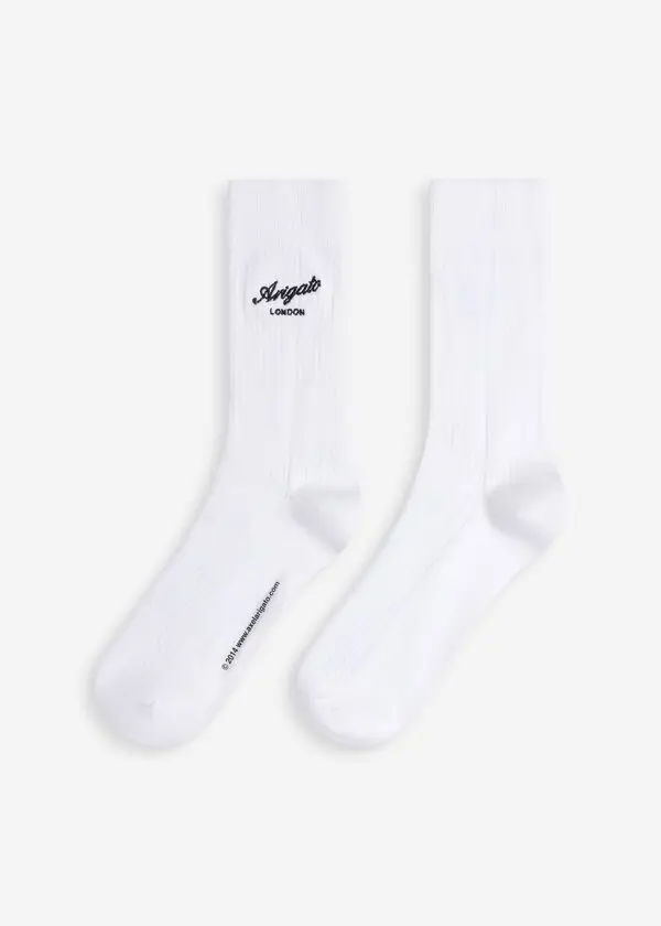 Axel Arigato Ribbed Cotton-blend Tube Socks With Embroidered Logo
