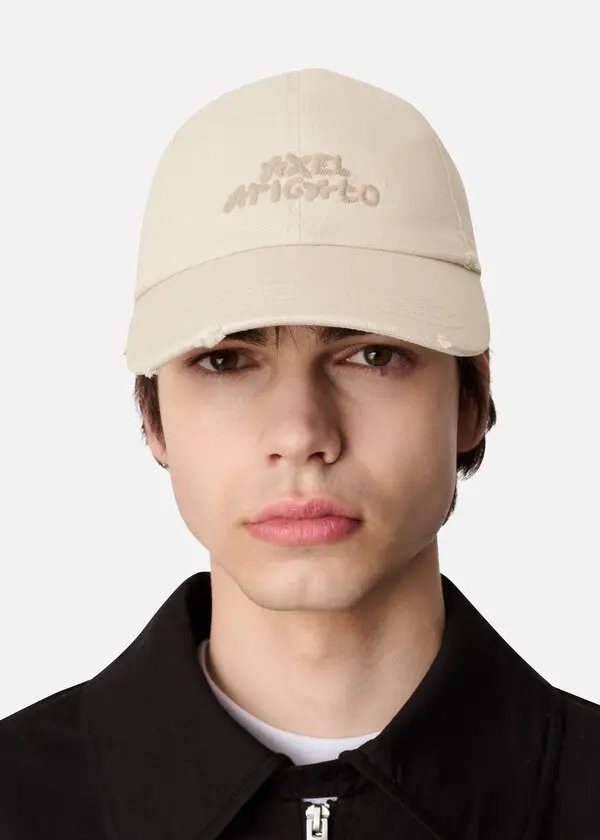 Axel Arigato Washed Cotton Baseball Cap With Distressed Seams