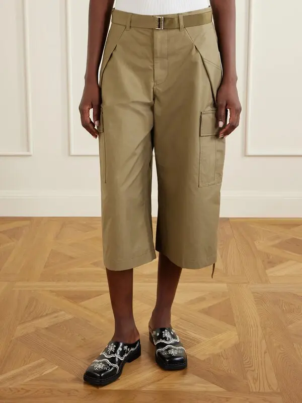 Sacai Cotton Wide-leg Cargo Pants