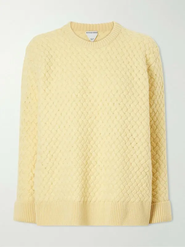 Bottega Veneta Intrecciato Wool Sweater - Yellow