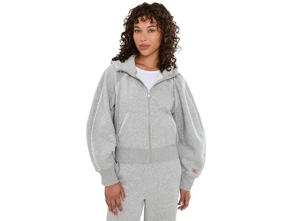 UGG Classic Full Zip Hoodie Sweatshirt Sand Heather - Gray