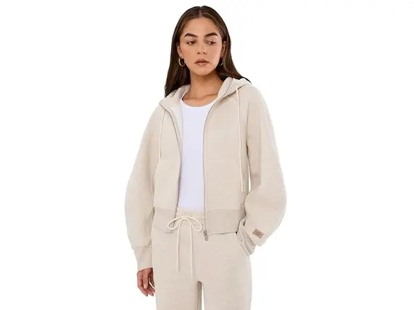 UGG Classic Full Zip Hoodie Sweatshirt Sand Heather - Red