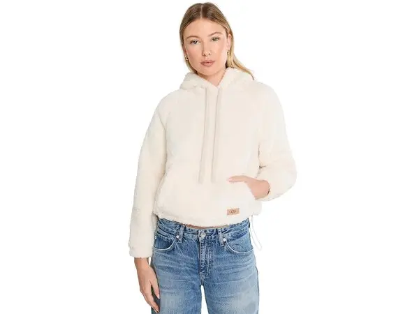 UGG Fleece Hoodie With Drawstring - Cream