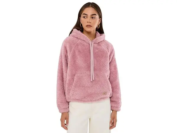 UGG Fleece Hoodie With Drawstring Hem - White