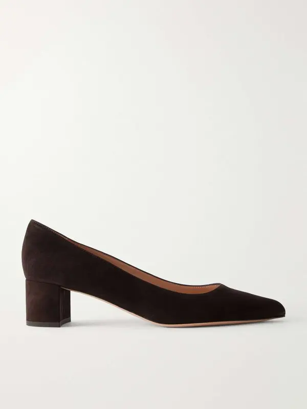 GIANVITO ROSSI Piper 45 Suede Pumps - Chocolate