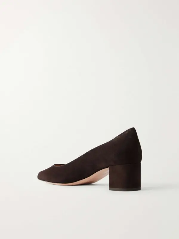 GIANVITO ROSSI Piper 45 Suede Pumps - Chocolate