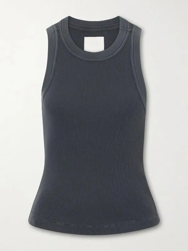 Citizens Of Humanity Isabel Ribbed Cotton And Tencel Lyocell-blend Tank - Gray