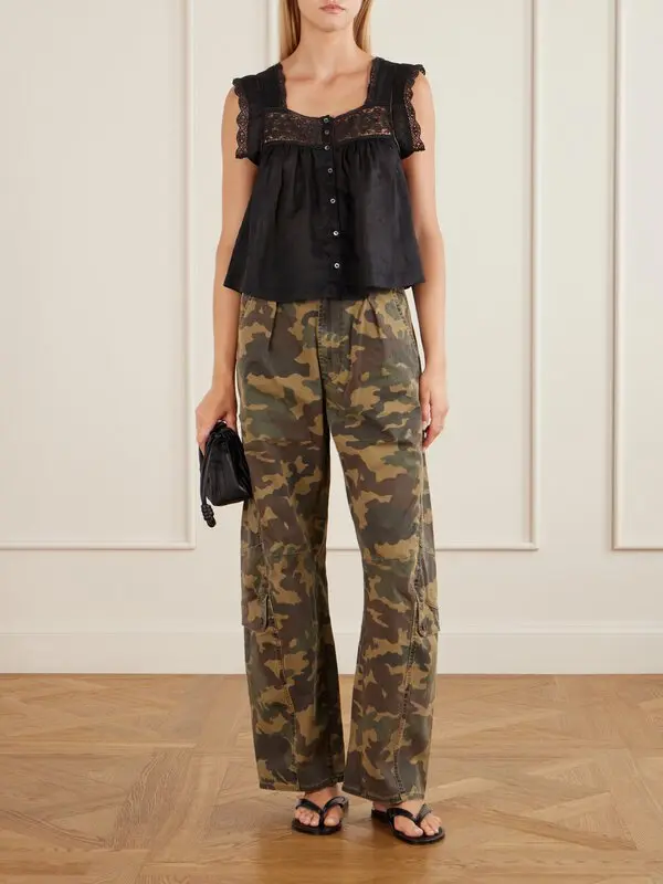 Citizens Of Humanity Mia Embroidered Ramie Blouse - Black