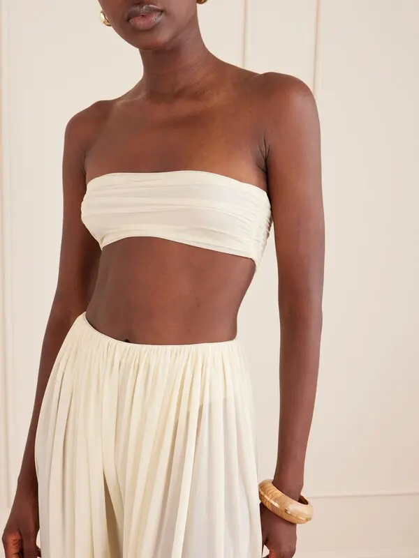 MAYGEL CORONEL Rosario Bandeau Top And Tapered Pants Set - White