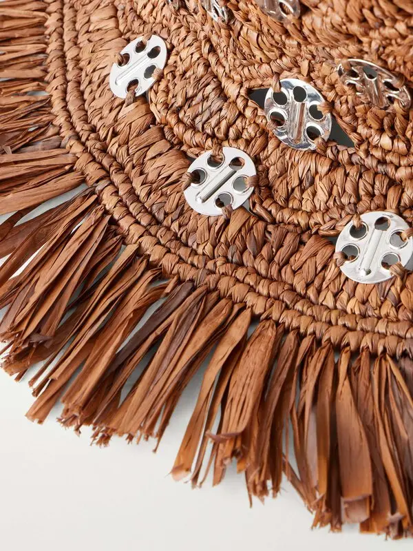 Rabanne Autres Embellished Fringed Raffia Hat